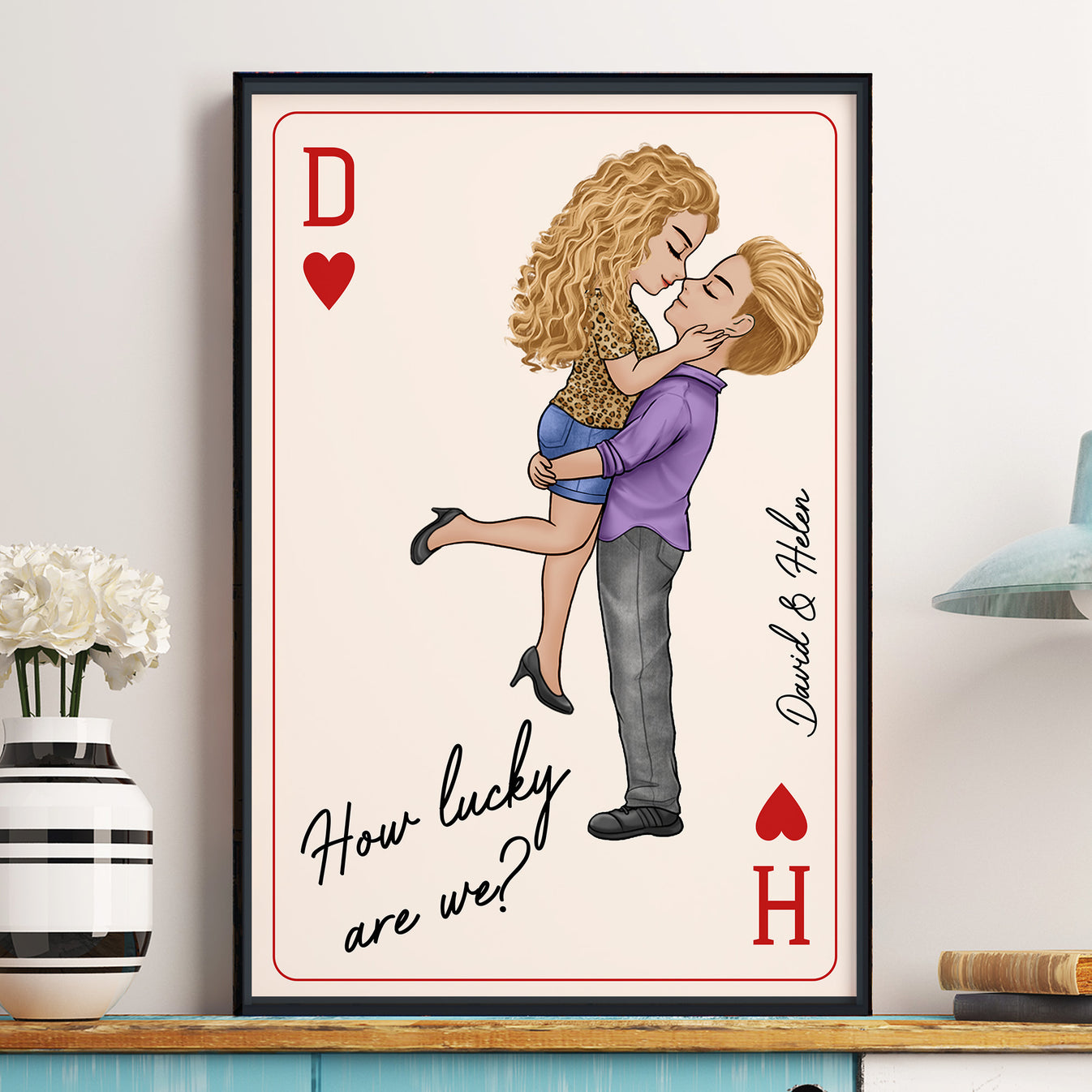 How Lucky Are We New Version Romantic Couple - Personalized Poster ...