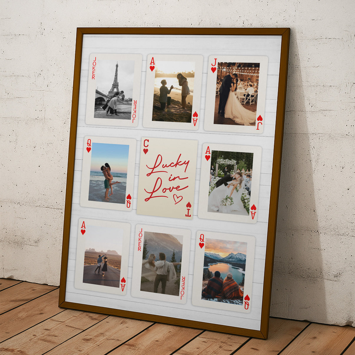 How Lucky Are We Playing Card Couple Custom Romantic Photo ...