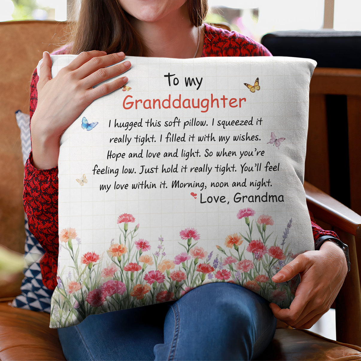 Hug This Pillow Wild Flower Gift For Kid Daughter Granddaughter - Pers ...