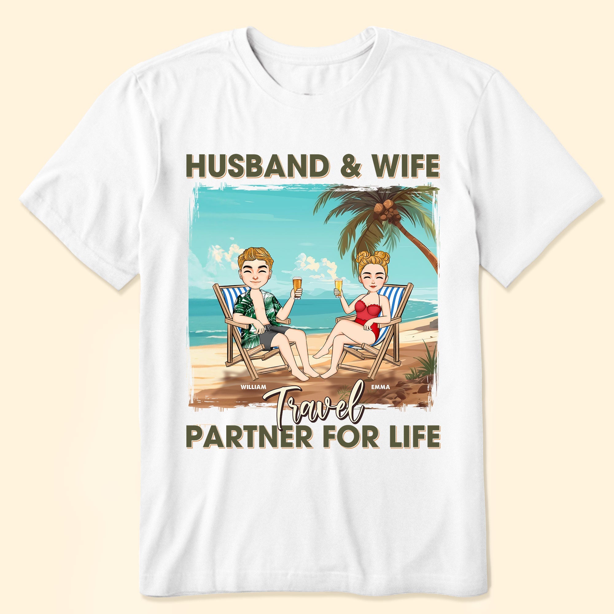 Husband & Wife Travel Partner For Life - Personalized Matching Couple ...