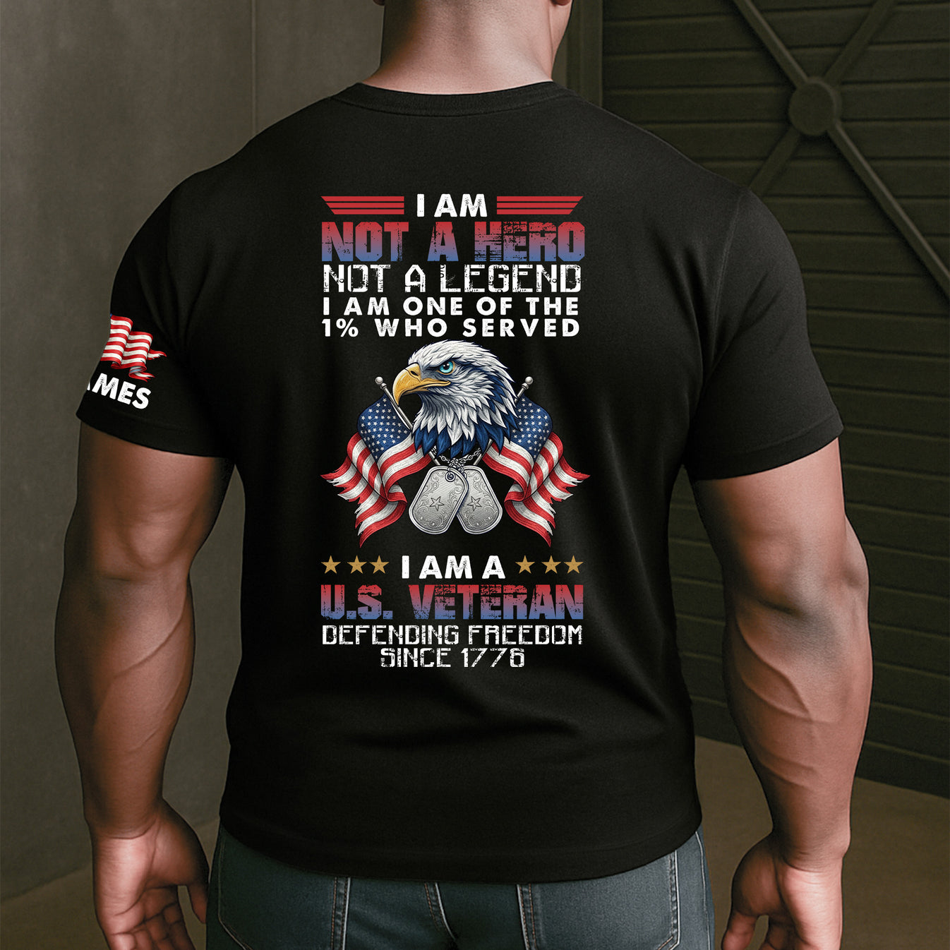 I Am A U.S. Veteran Defending Freedom Since 1776 - Personalized Back P ...