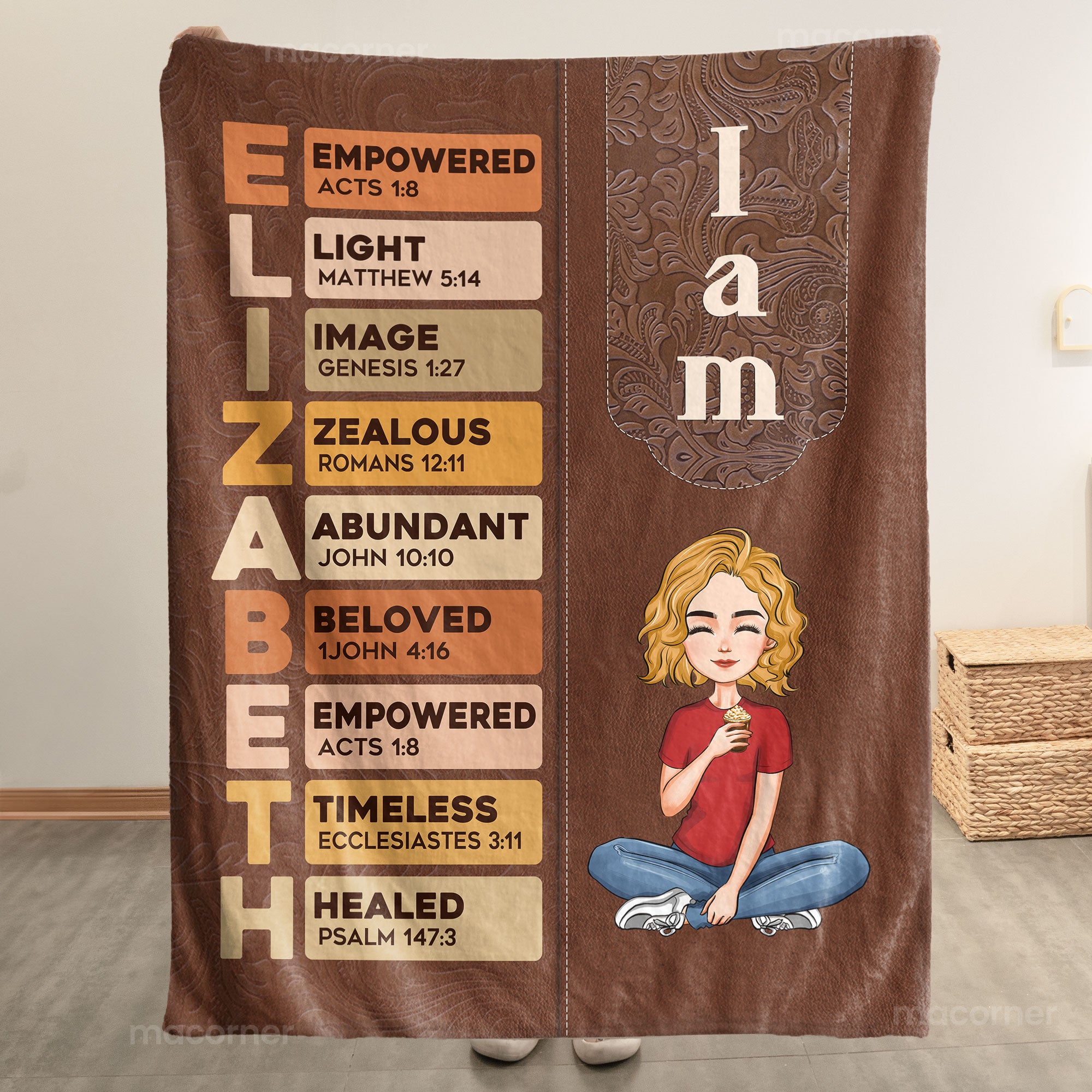 I Am Name Letter In Bible - Personalized Blanket – Macorner