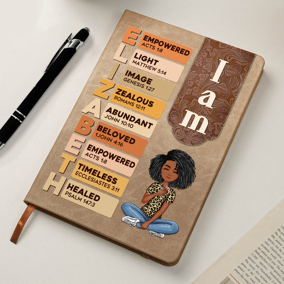 I Am Name Letter In Bible - Personalized Leather Journal – Macorner