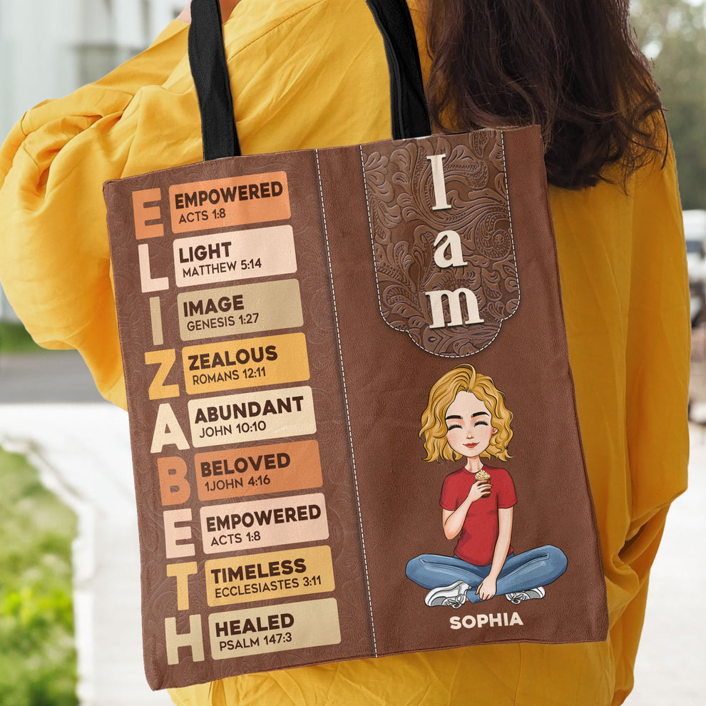 I Am Name Letter - Personalized Tote Bag – Macorner