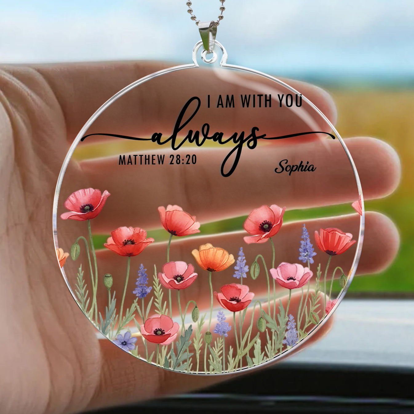 I Am With You Always Christian Gifts - Personalized Rear View Mirror ...