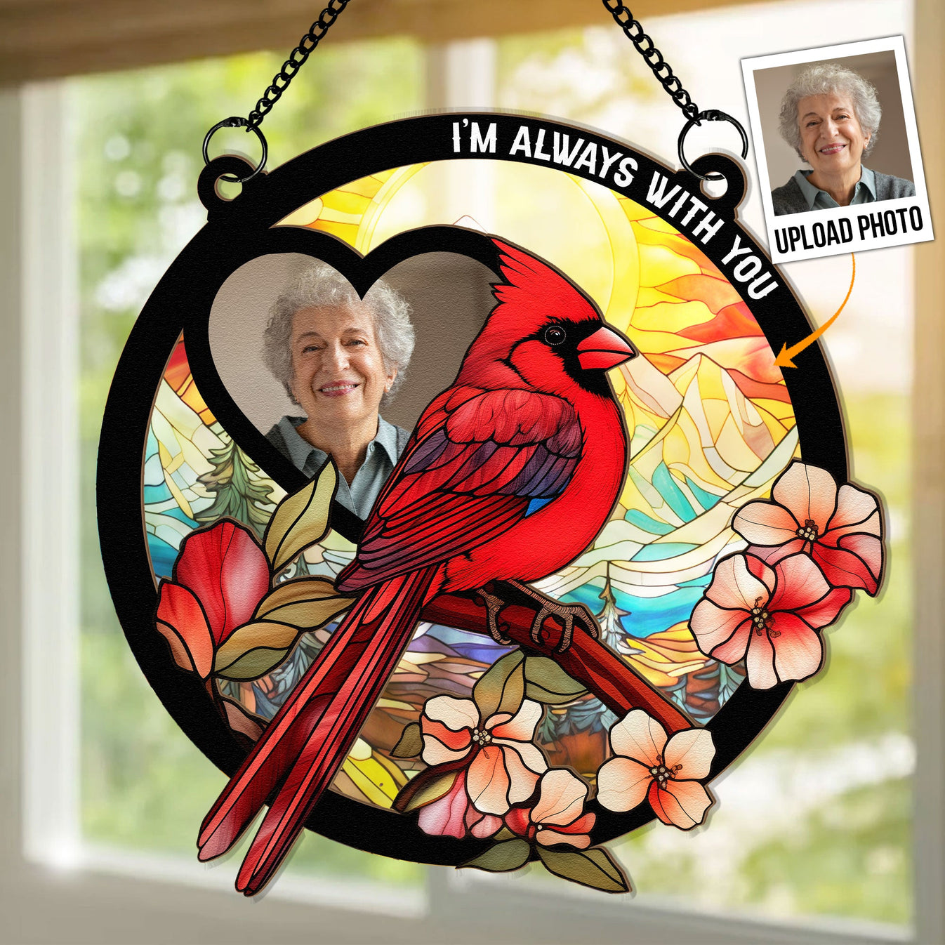 I Am With You - Personalized Window Hanging Suncatcher Photo Ornament ...