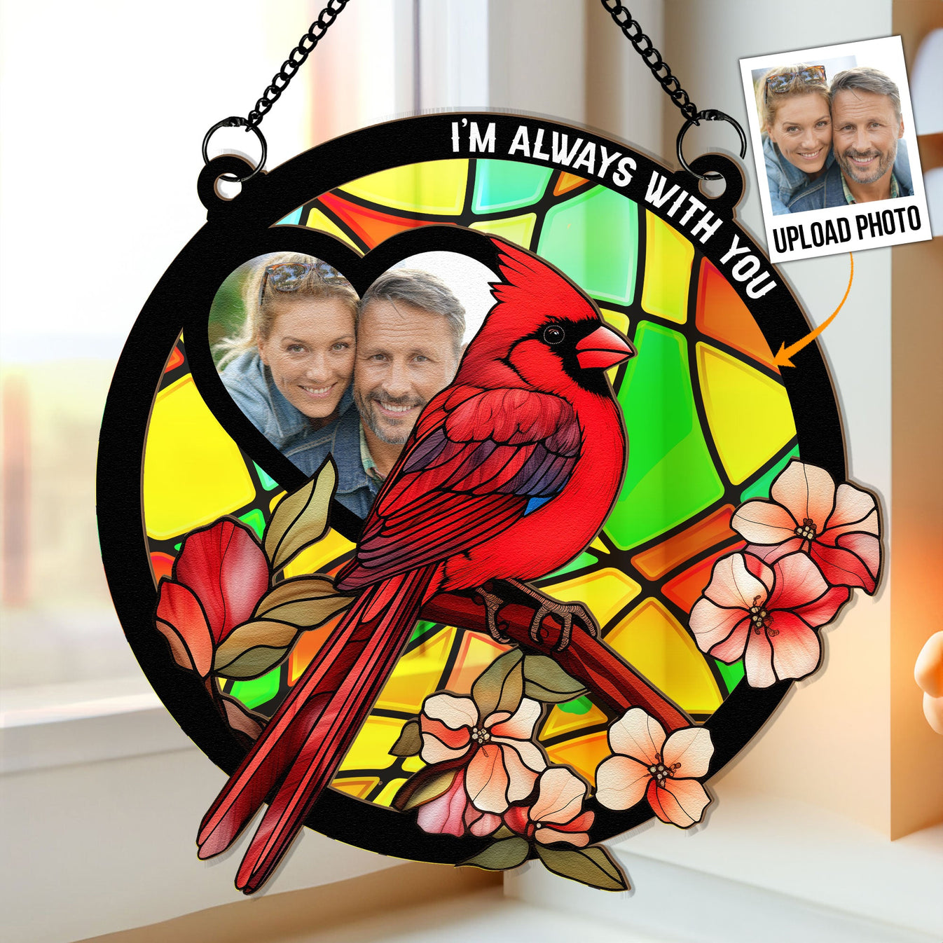 I Am With You - Personalized Window Hanging Suncatcher Photo Ornament ...