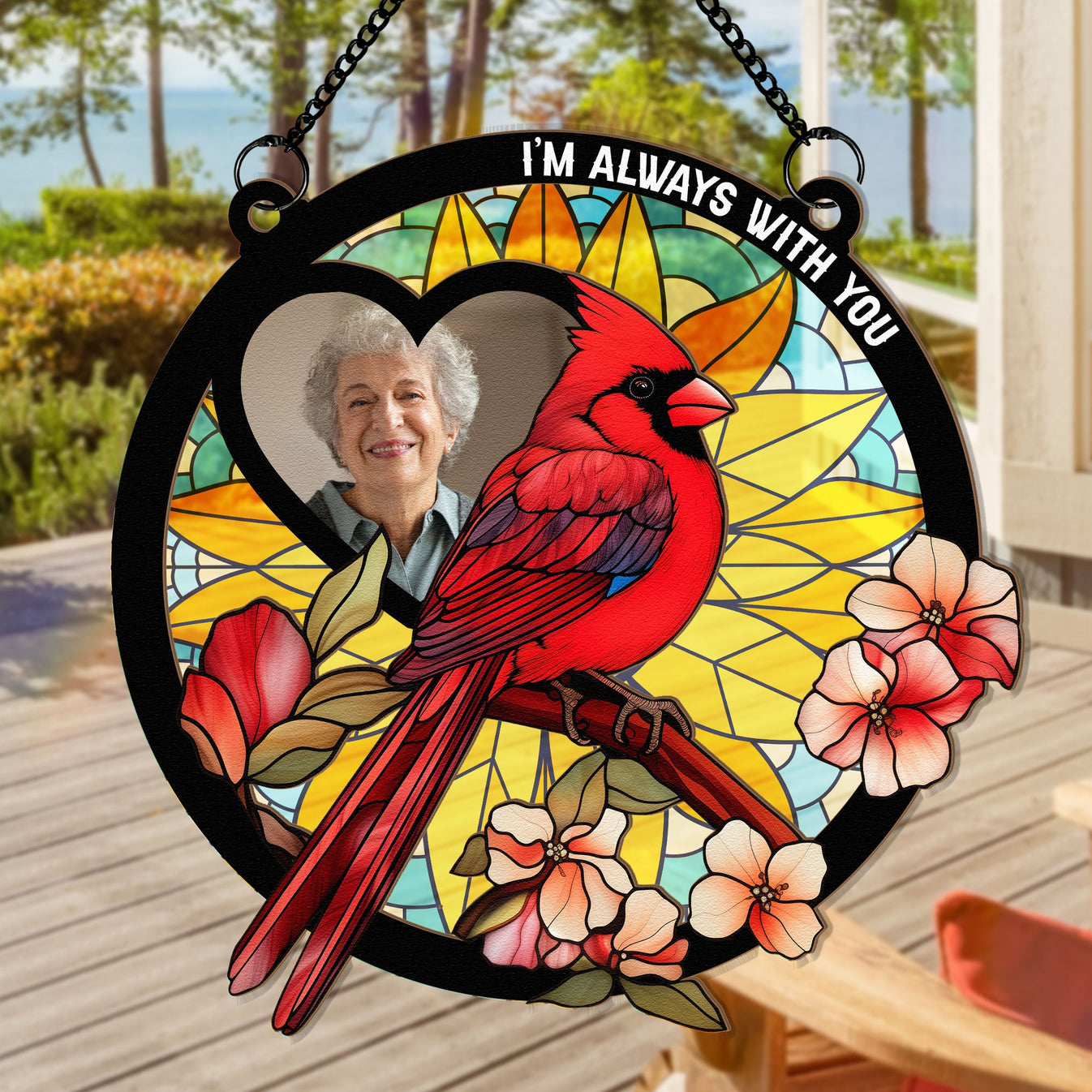 I Am With You - Personalized Window Hanging Suncatcher Photo Ornament ...