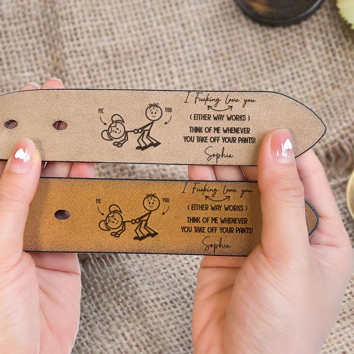 I F-king Love You - Personalized Engraved Leather Belt – Macorner