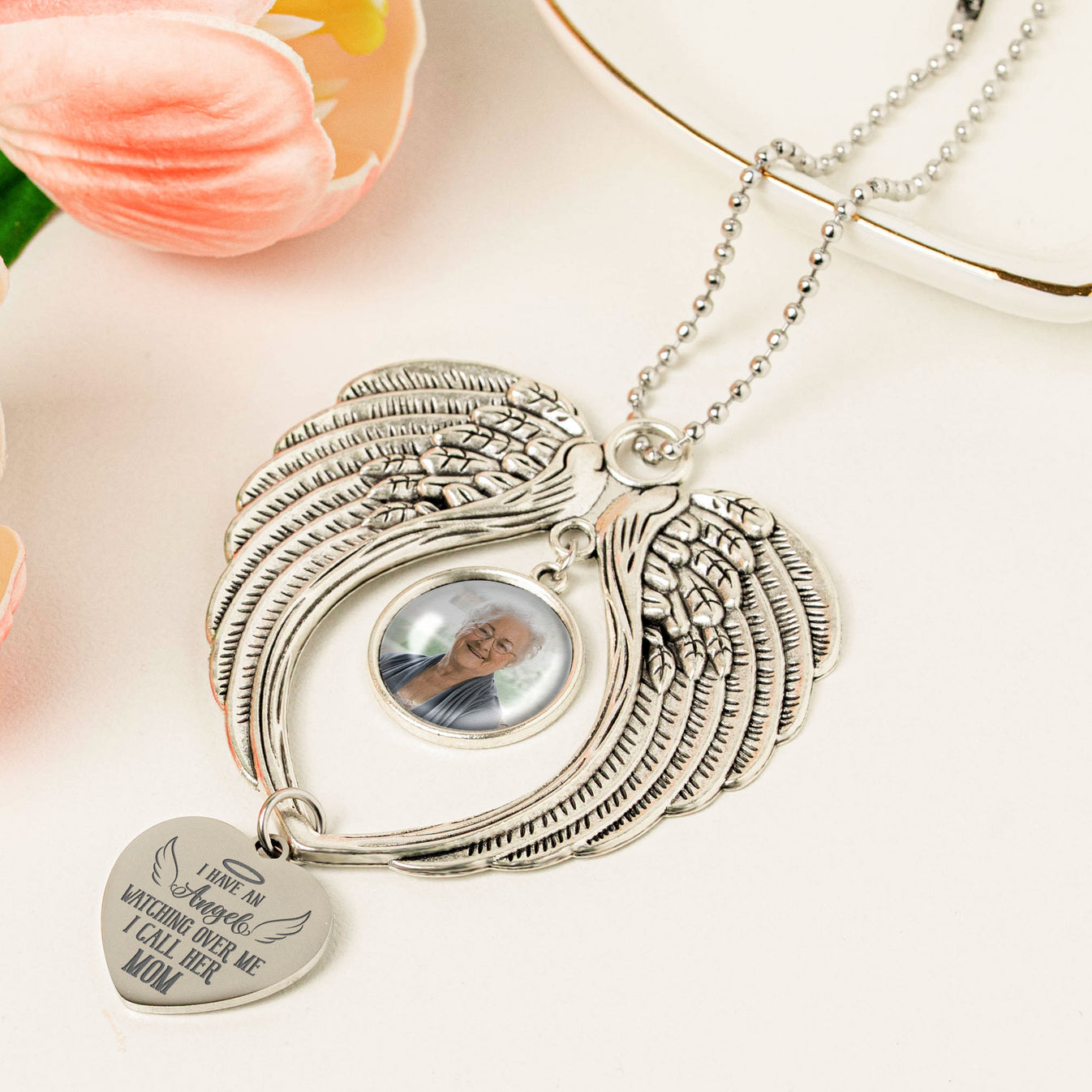 I Have An Angel Watching Over Me - Custom Angel Wings Photo Ornament ...