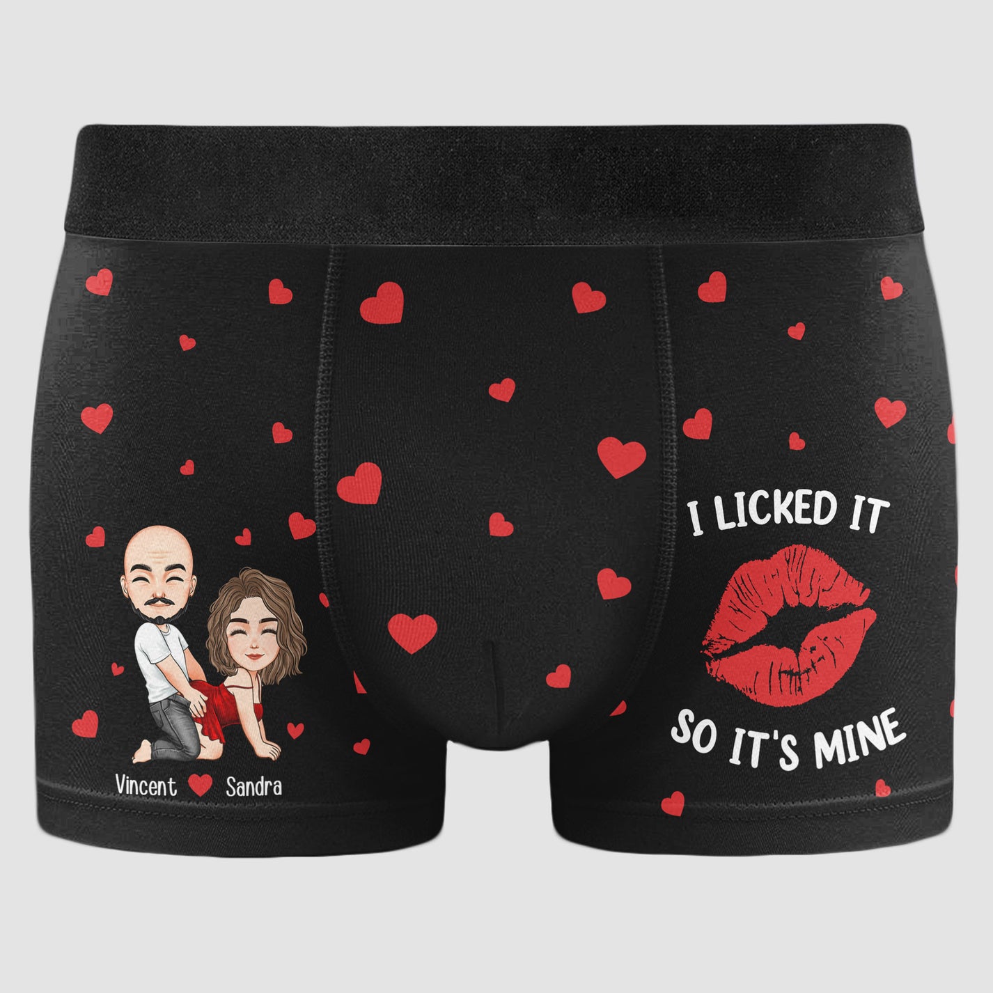 I Licked It So It's Mine Naughty Couple - Personalized Men's Boxer ...