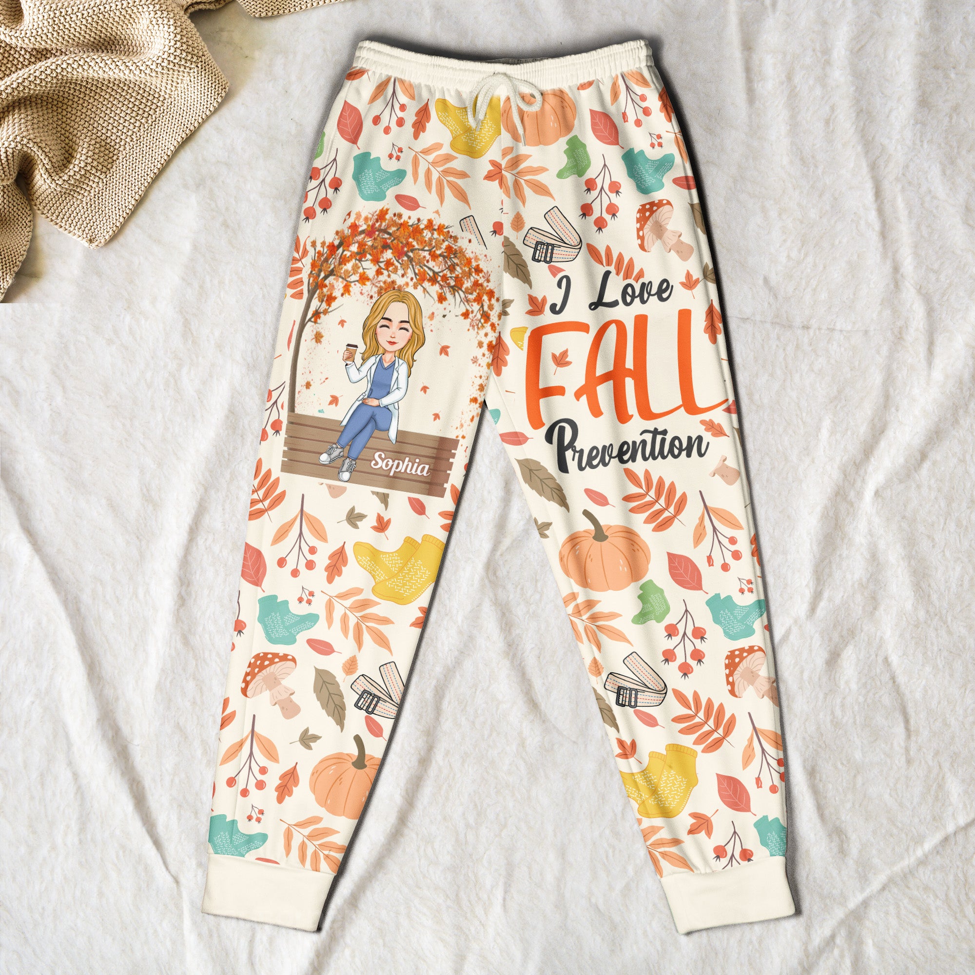 I Love Fall Prevention Nurse Autumn Gift - Personalized Sweatpants ...
