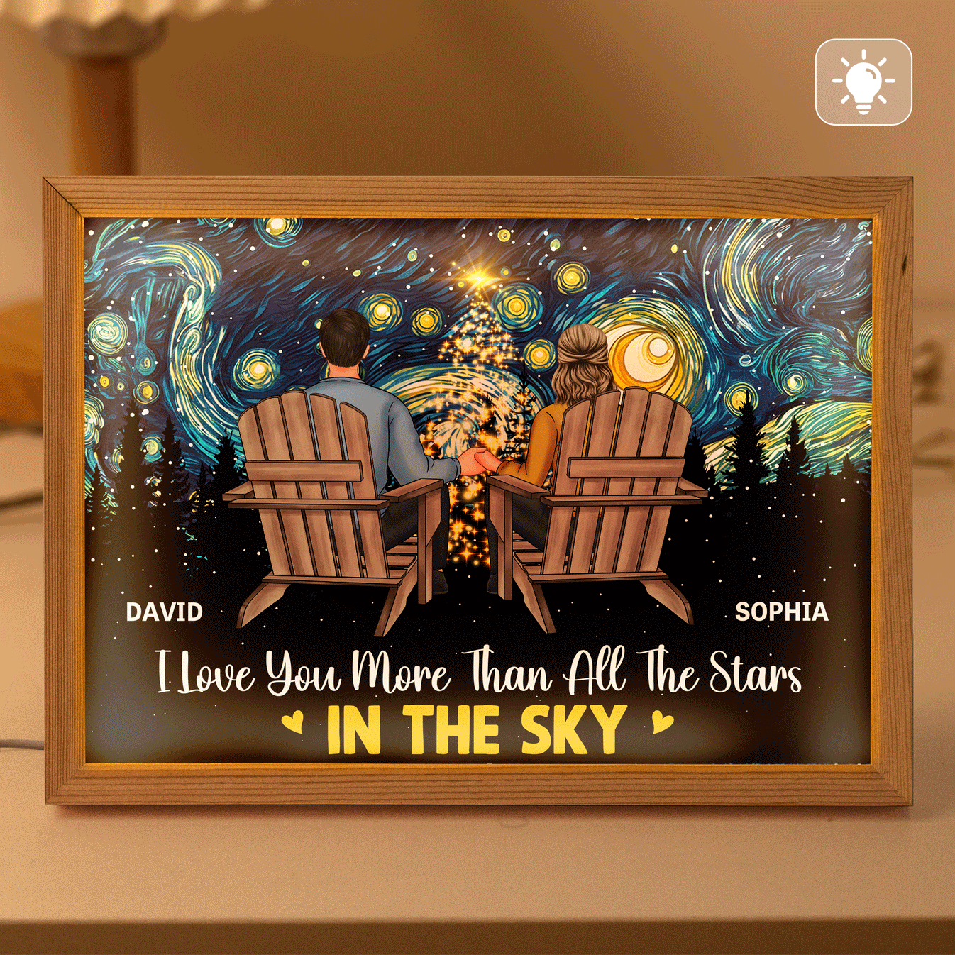 I Love You More Than All The Stars In The Sky - Personalized Light Up Picture Frame – Macorner