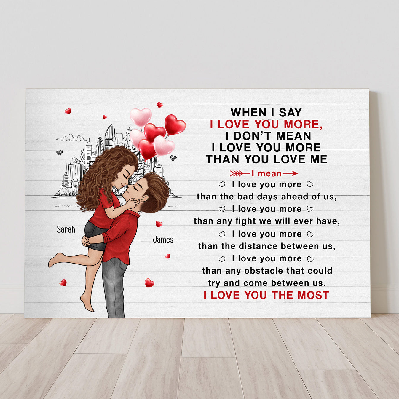 I Love You The Most Valentine's Day Anniversary Gift - Personalized Po ...