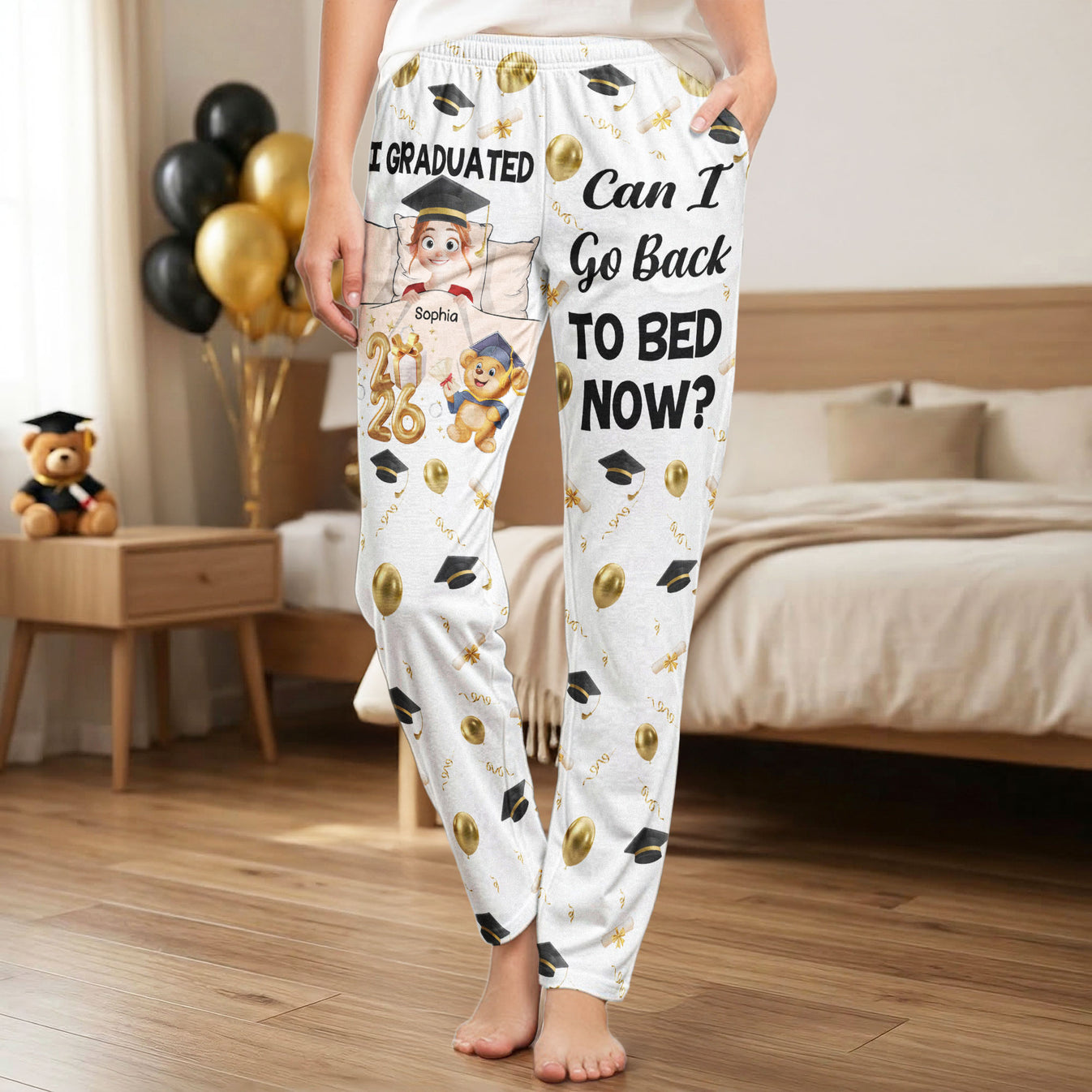 I Graduated Can I Go Back To Bed Now - Personalized Lounge Pants – Macorner