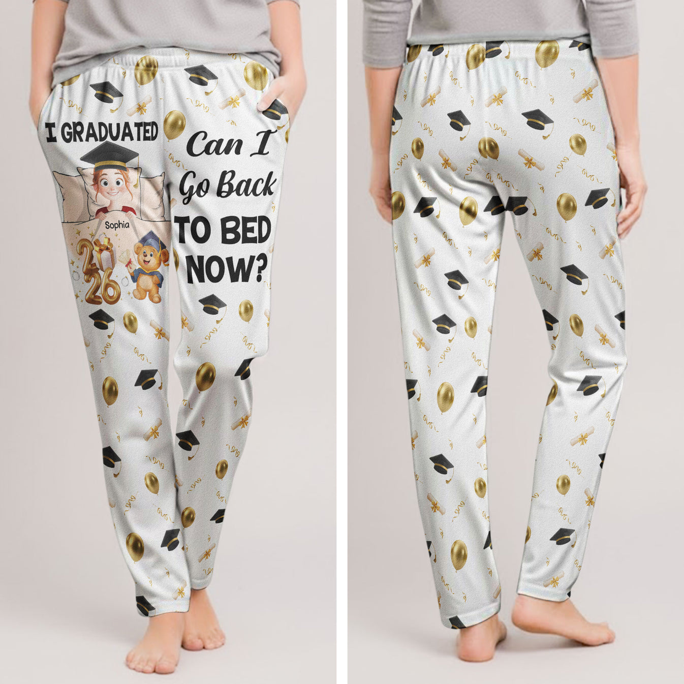 I Graduated Can I Go Back To Bed Now - Personalized Lounge Pants – Macorner