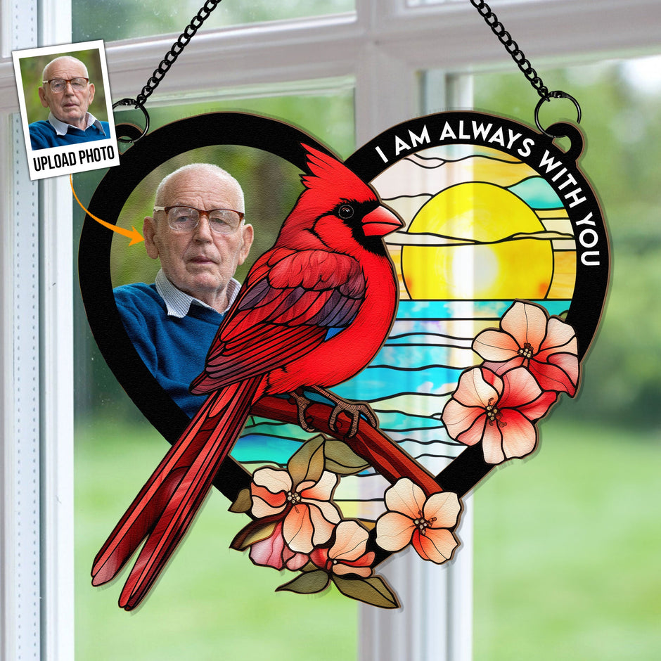 I'm With You In Heart - Personalized Window Hanging Suncatcher Photo ...