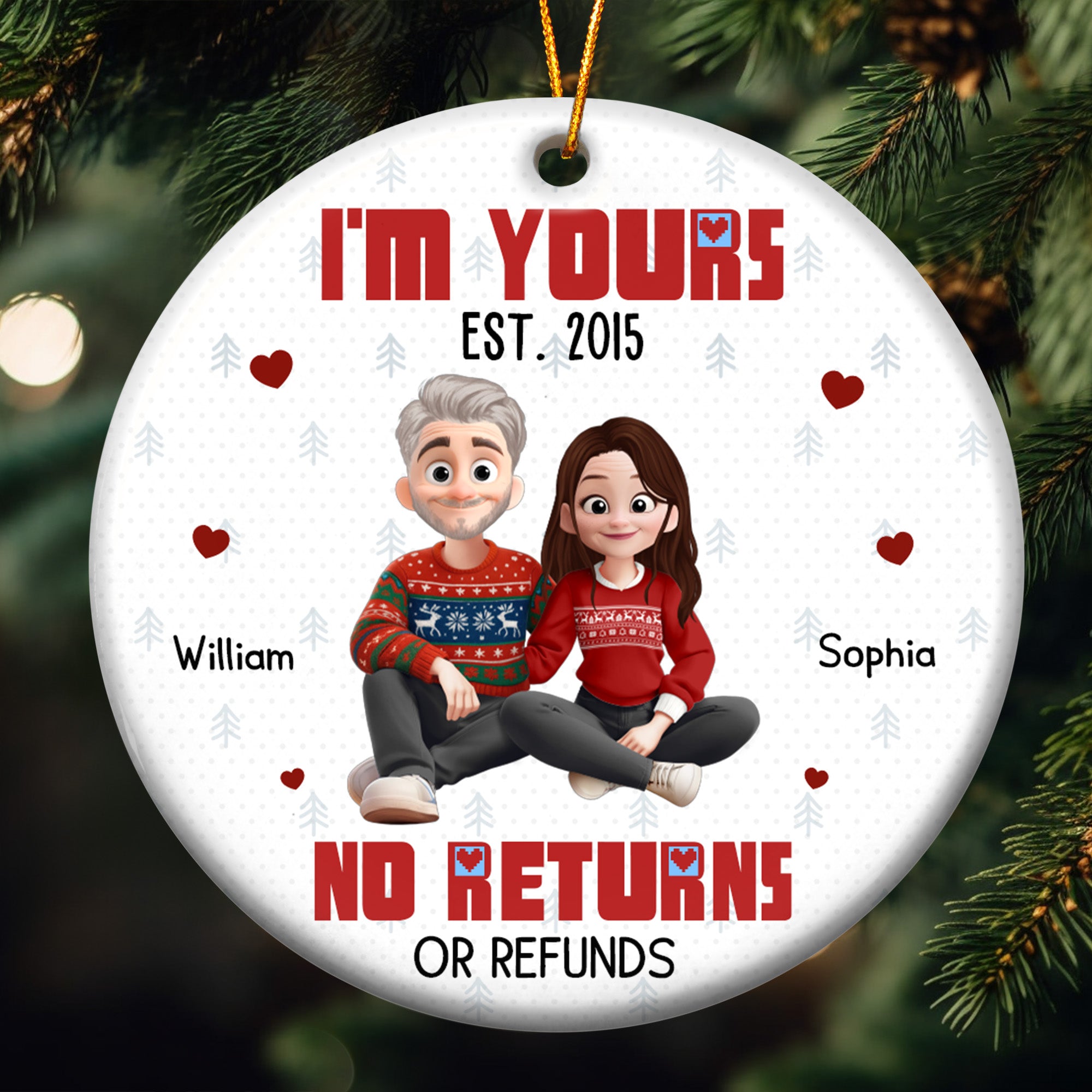 I'm Yours Est No Returns Or Refunds Cartoon Couple - Personalized ...