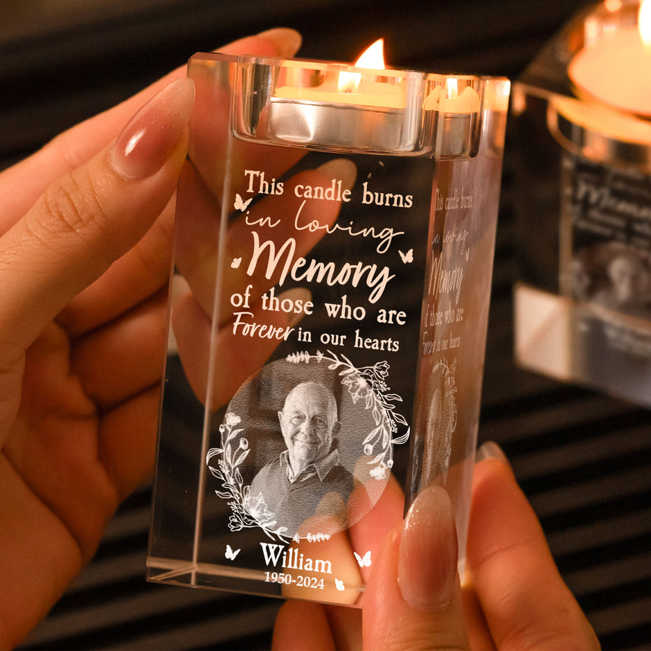 In Loving Memory This Candle Burns - Personalized 2D Photo Crystal ...