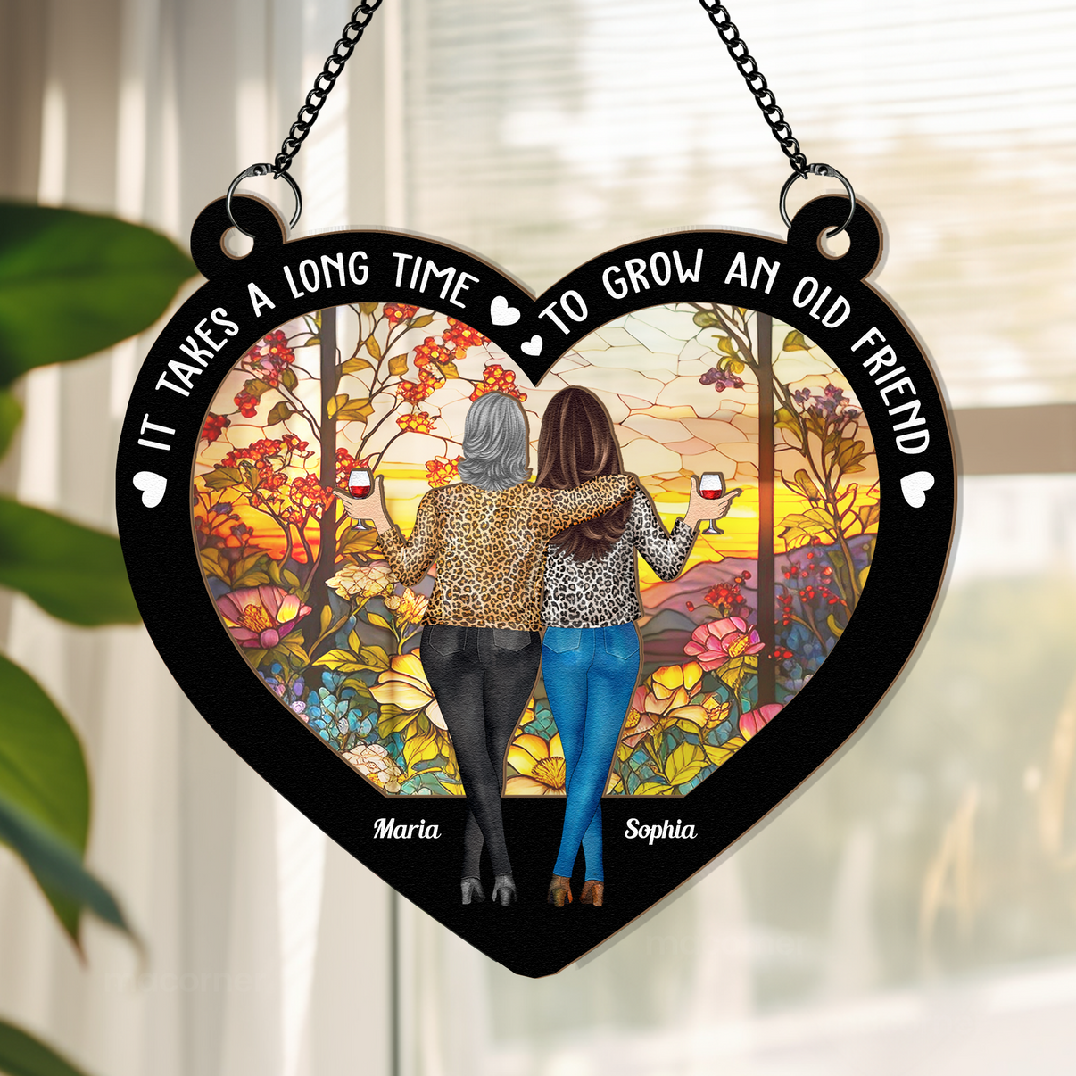 It Takes A Long Time Bestie Gift - Personalized Window Hanging ...