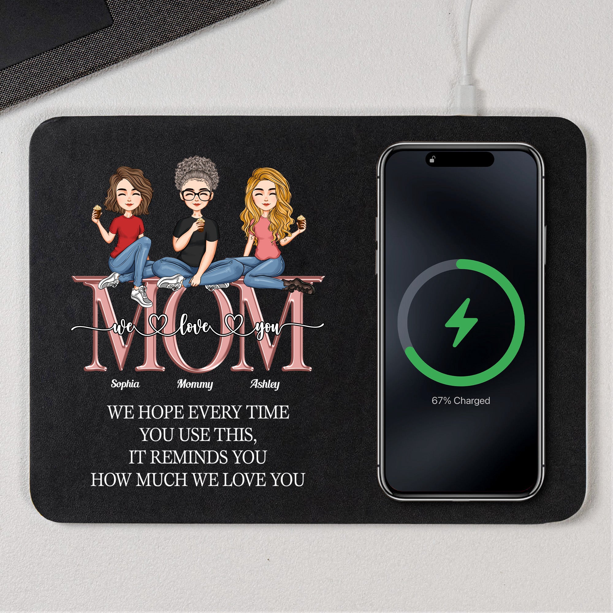 It Reminds You How Much We Love You - Personalized Leather Charging Mat ...