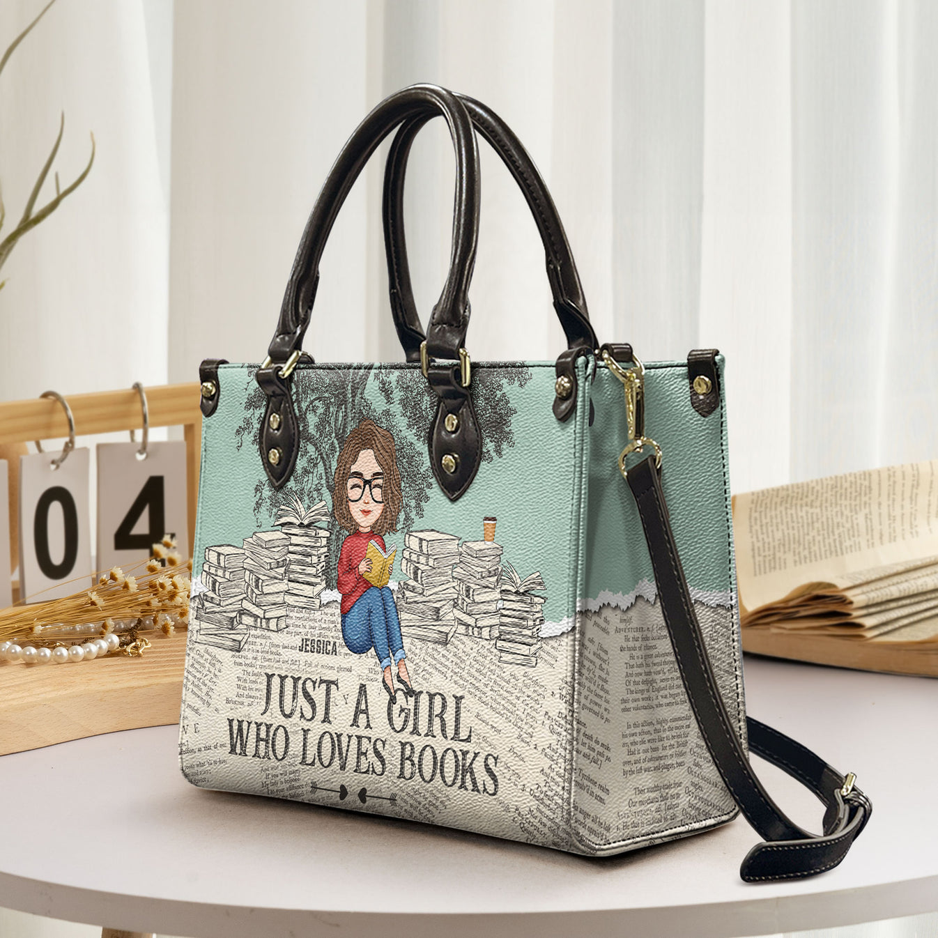 Just A Girl Who Loves Books - Personalized Leather Bag – Macorner