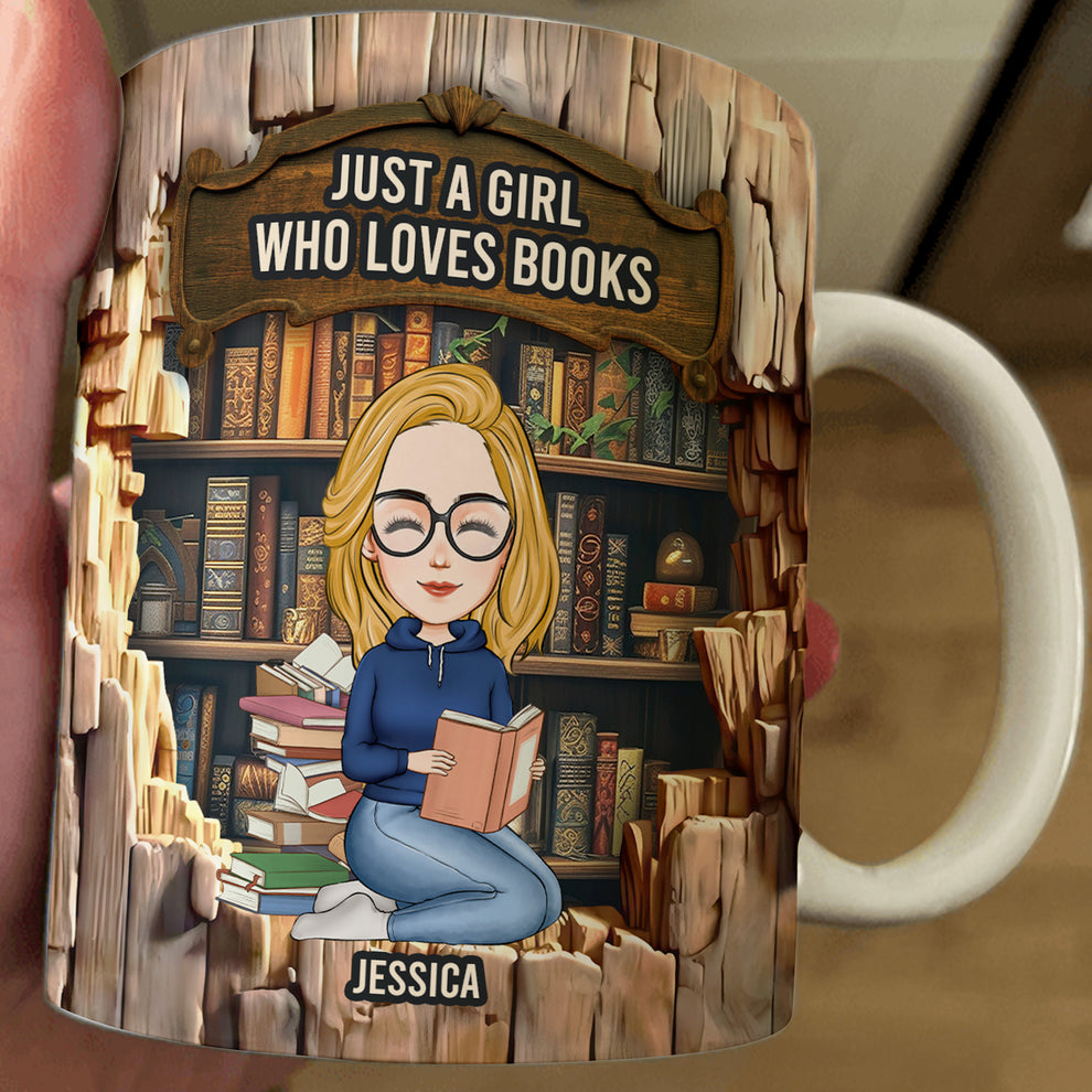 Just A Girl Who Loves Books - Personalized Mug - Gift For Daughter ...