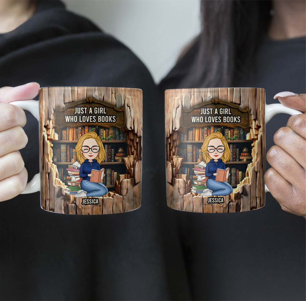 Just A Girl Who Loves Books - Personalized Mug - Gift For Daughter ...