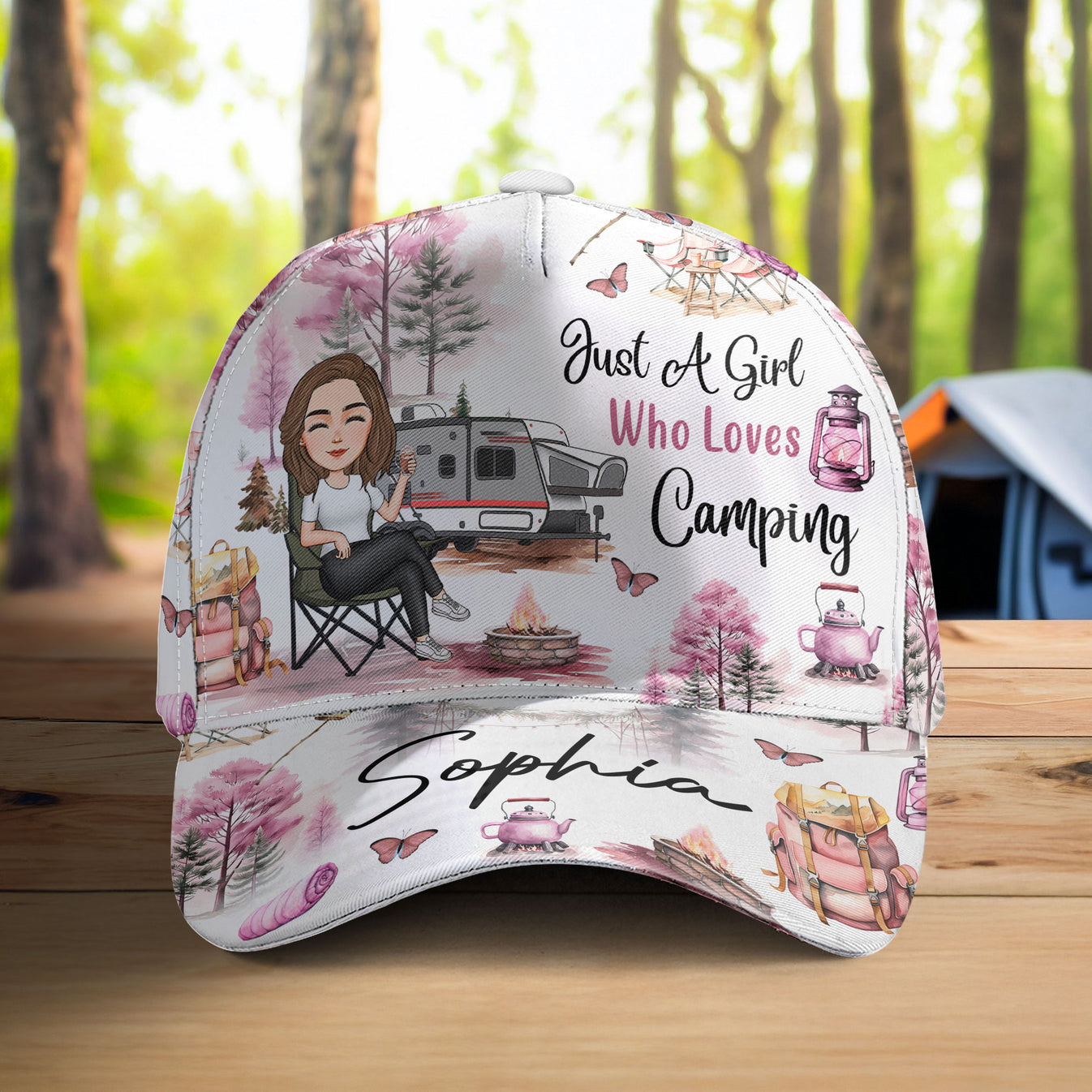 Just A Girl Who Loves Camping Camping Queen Coquette Ver - Personalized ...