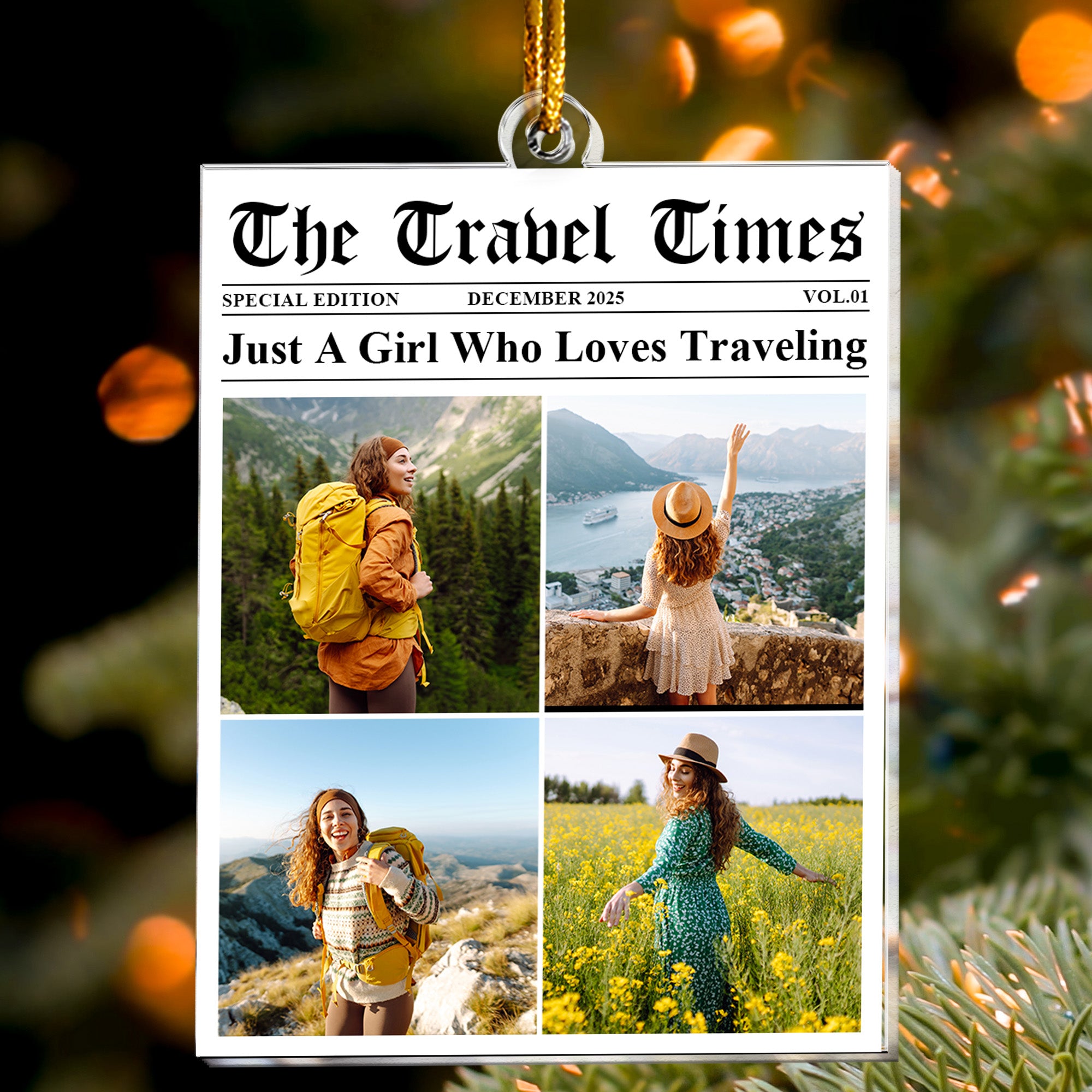 Just A Girl Who Loves Traveling - Personalized Acrylic Photo Ornament ...