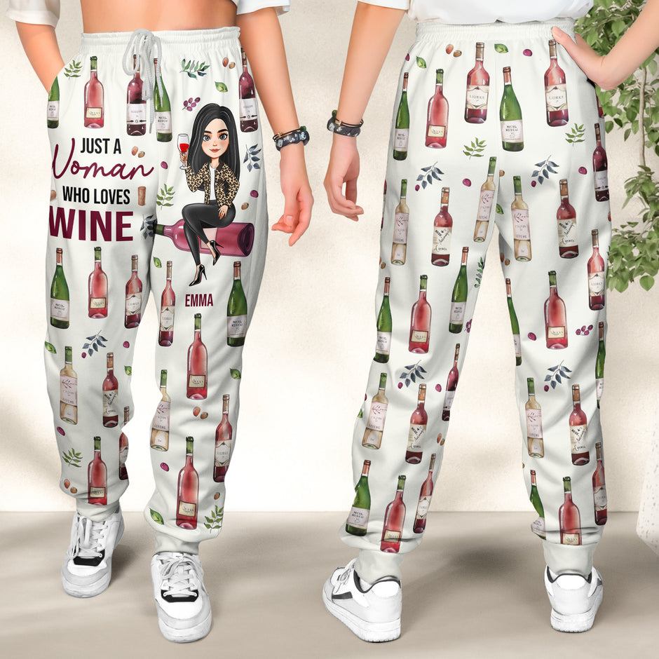 Just A Woman Who Loves Wine - Personalized Sweatpants – Macorner