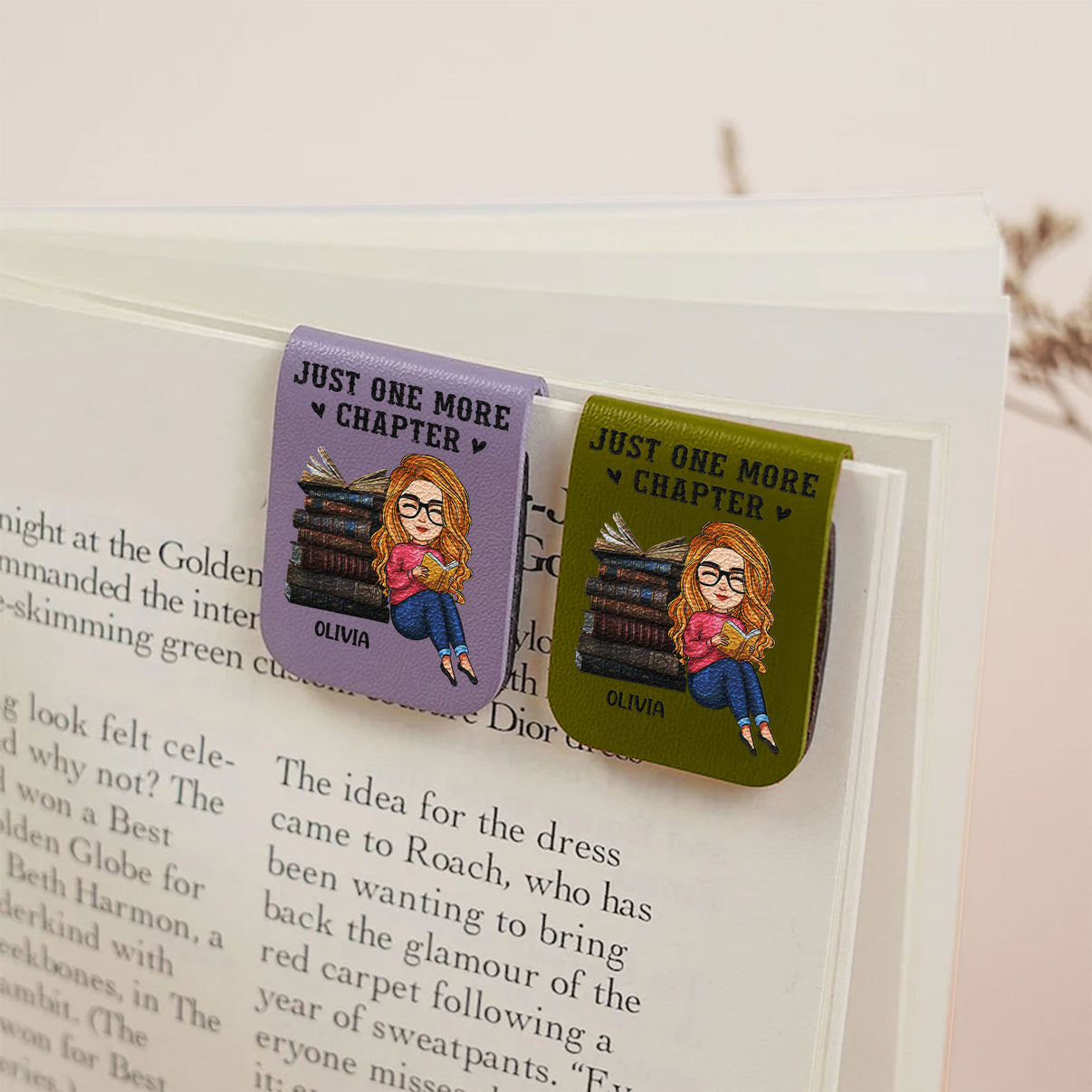 Just One More Chapter - Personalized Leather Magnetic Bookmark – Macorner