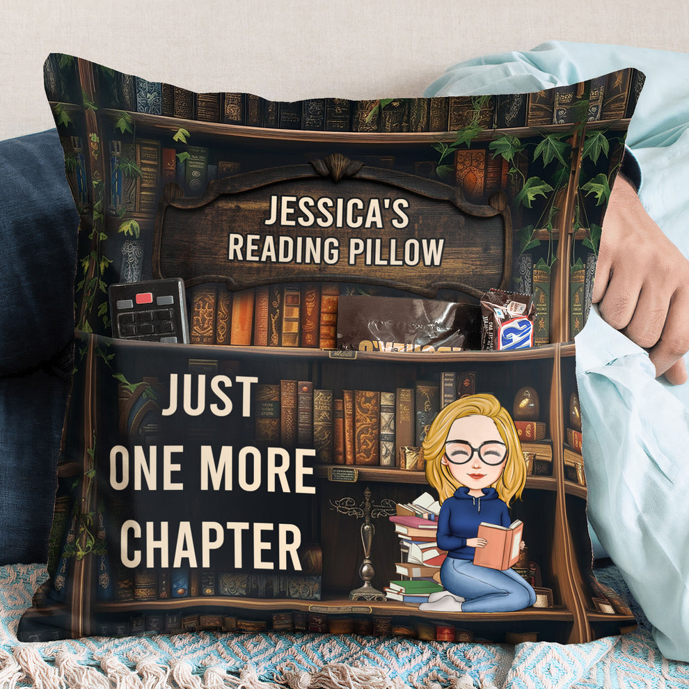 Just One More Chapter- Reading Pillow - Personalized Pocket Pillow ...