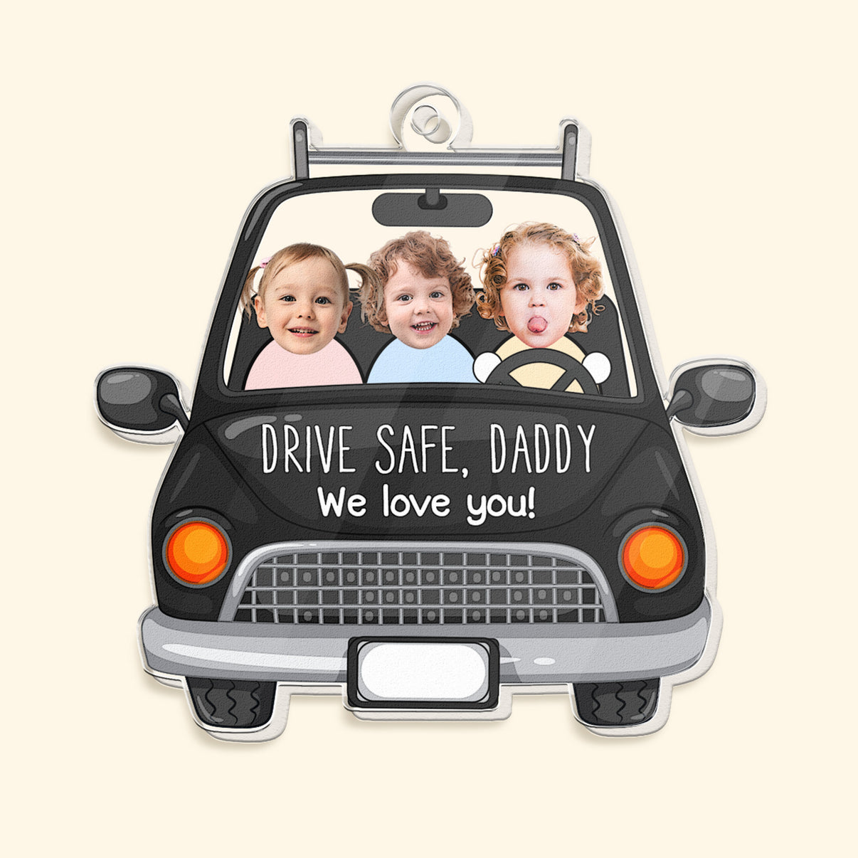 Keychain Custom Babies Face Drive Safe Daddy - Personalized Acrylic ...