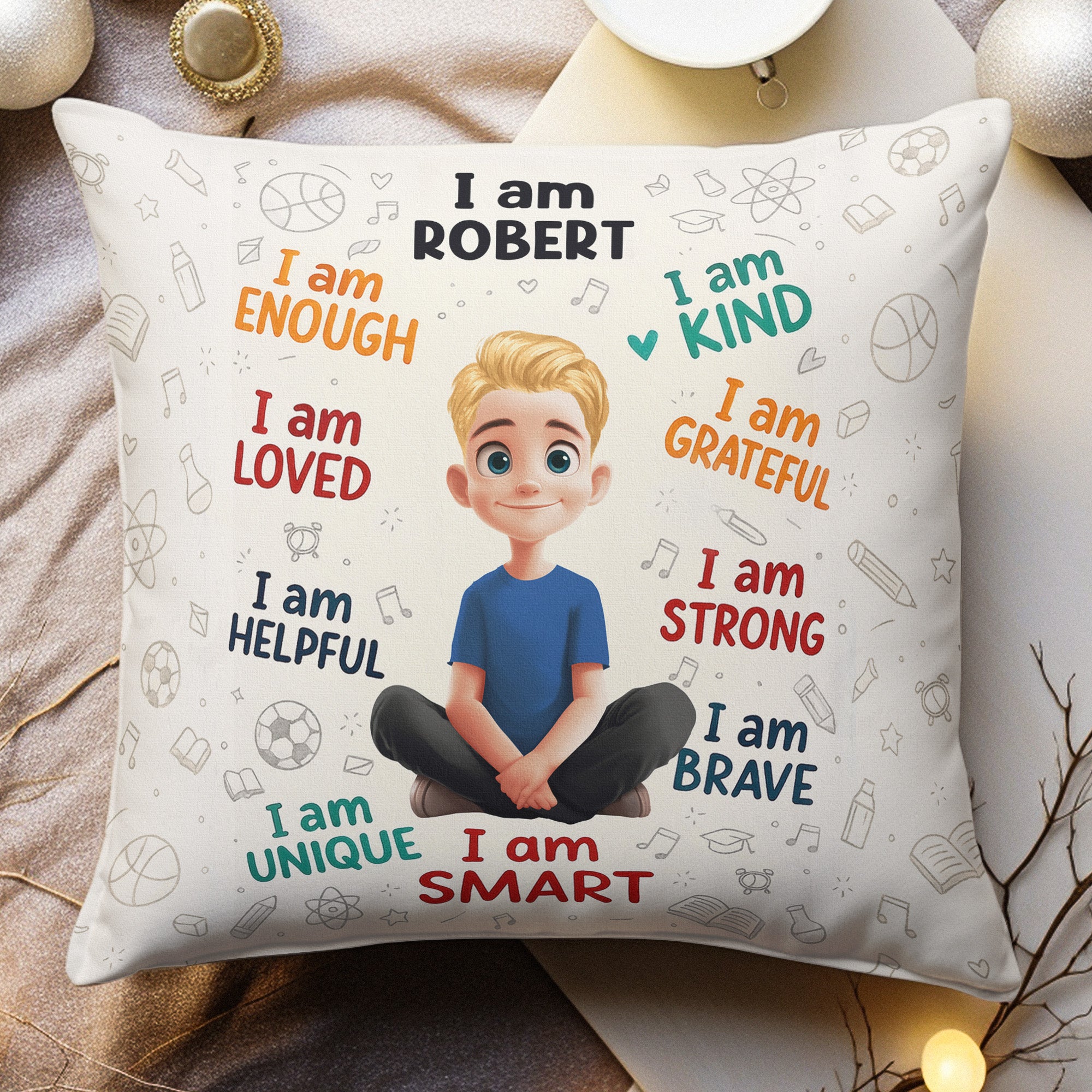 Kid I Am Kind Affirmation - Personalized Pillow (Insert Included ...