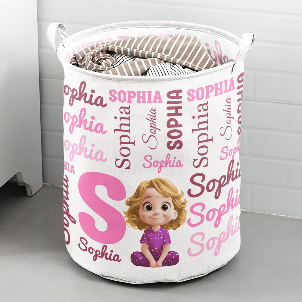 Kid Name Pattern - Personalized Laundry Storage Basket – Macorner