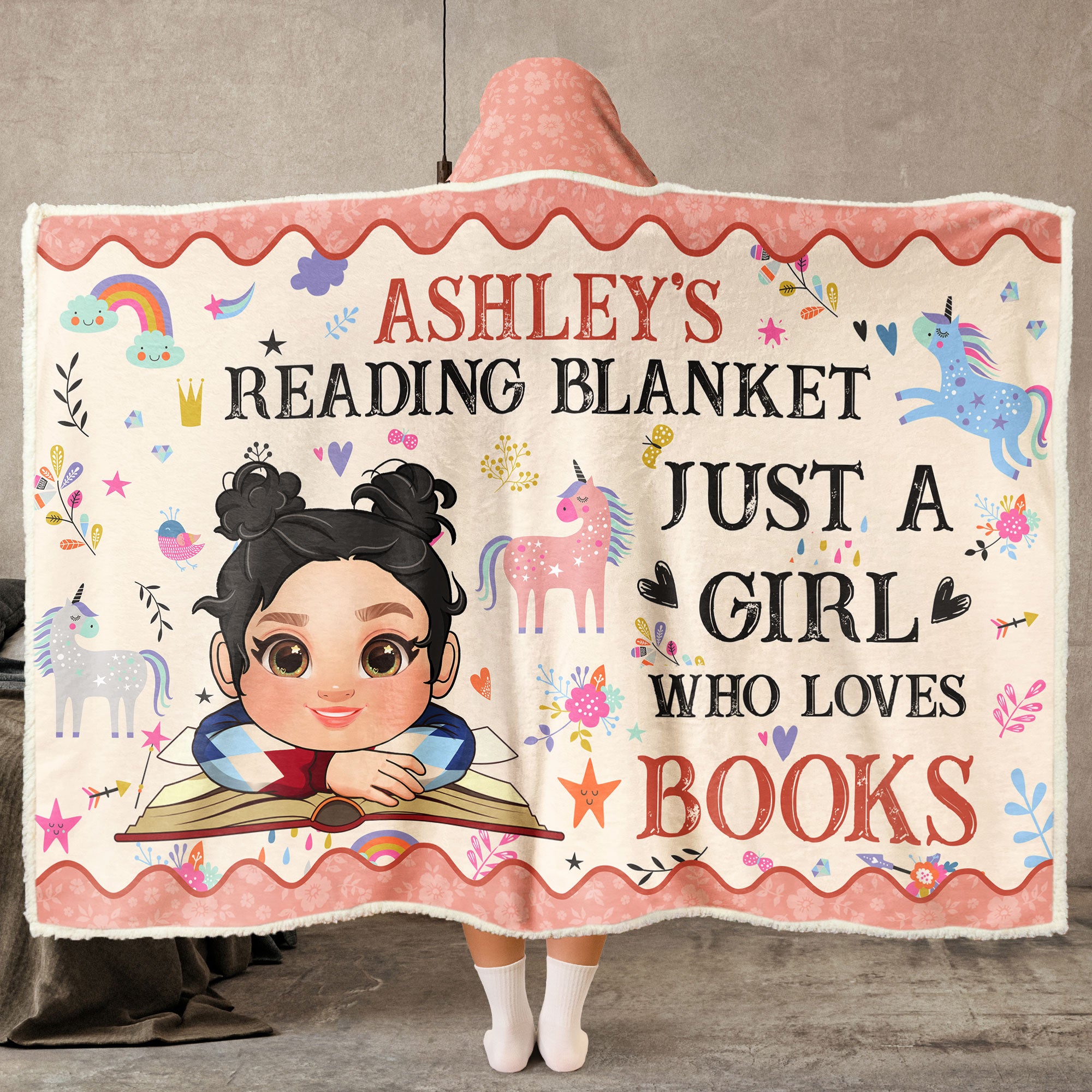Kid's Reading Blanket - Personalized Photo Wearable Blanket Hoodie ...
