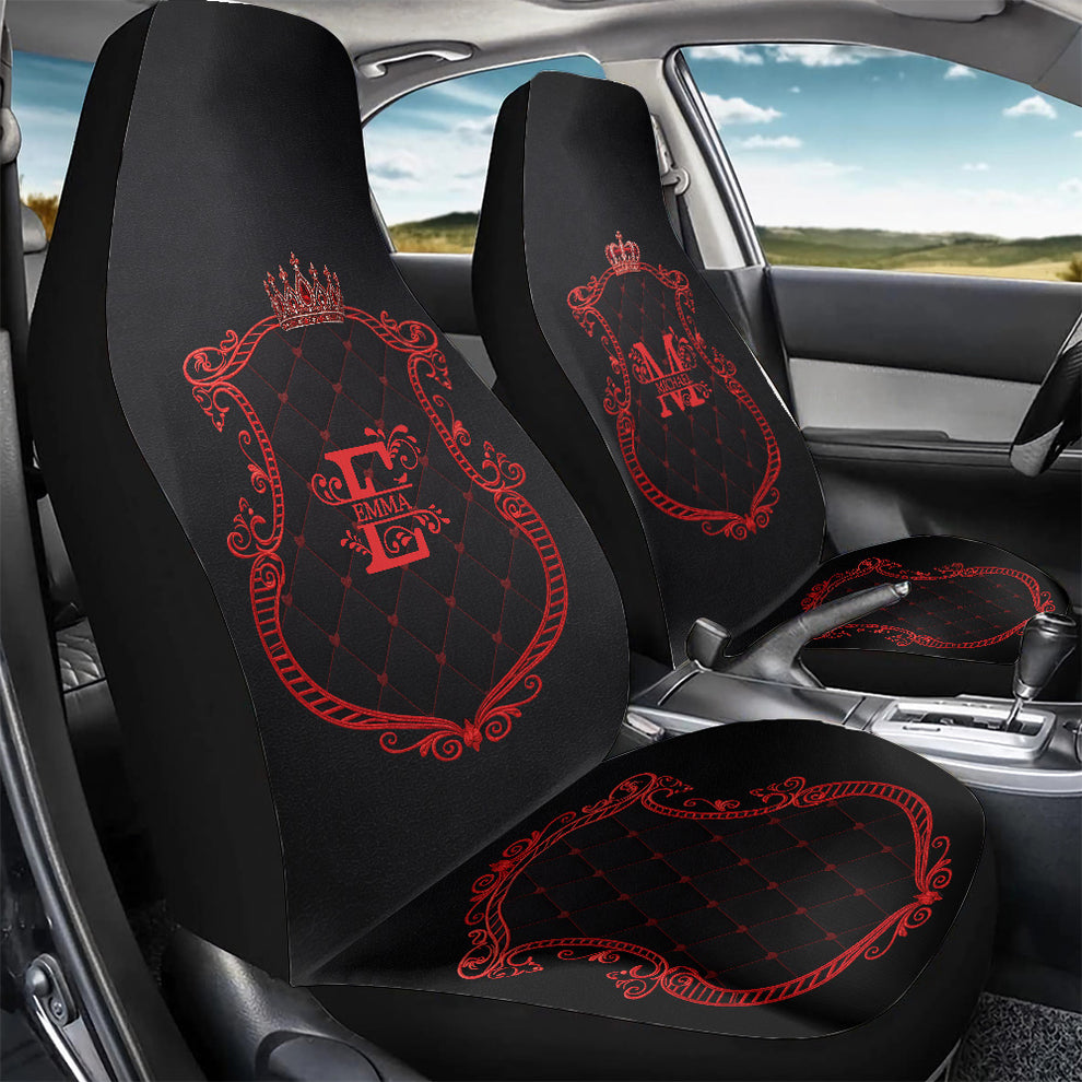 King And Queen Monogram - Personalized Car Seat Cover – Macorner