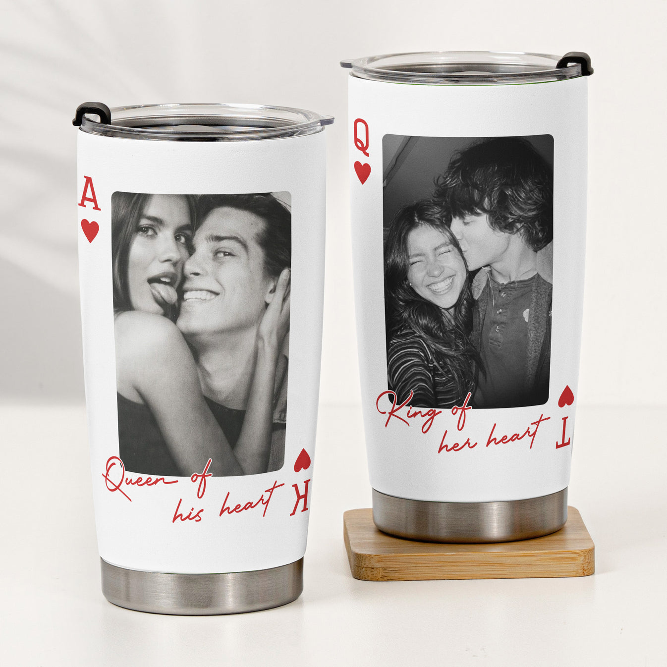 King & Queen Of Heart Custom Couples Photo Lucky Us - Personalized ...