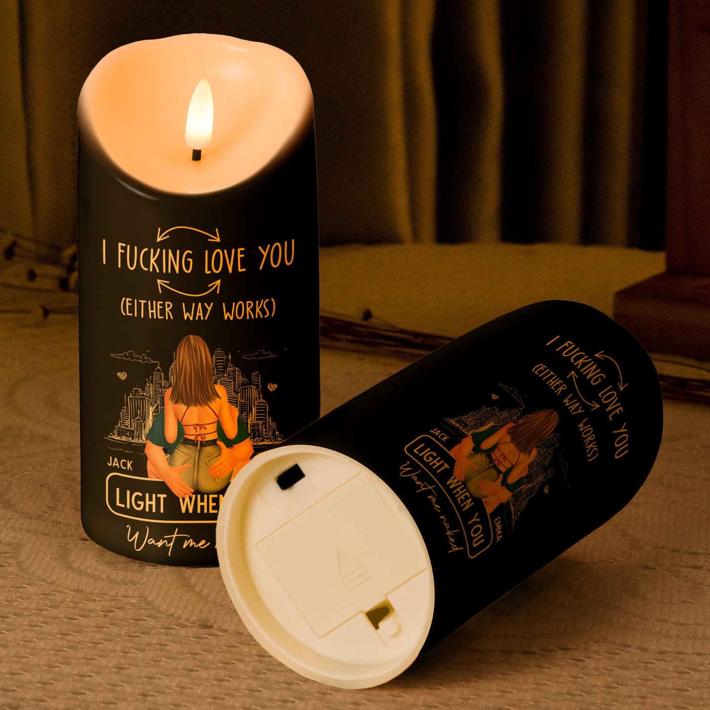 Led Candle F*ck Love You Light When You Want Me Naked - Personalized L ...
