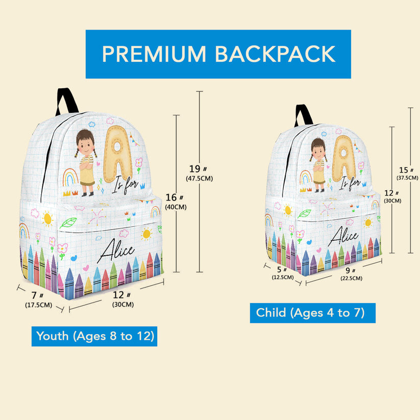 Letter School Kid - Personalized Kid Backpack – Macorner