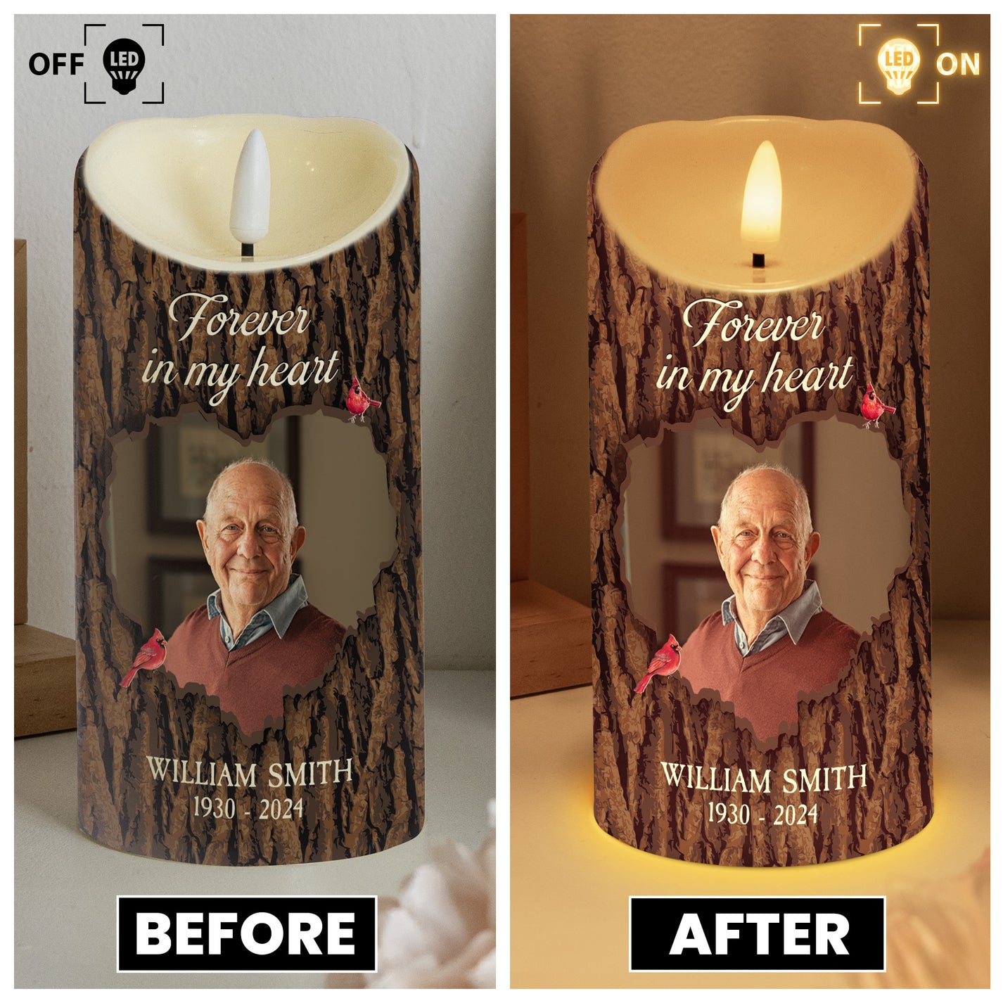 Light This Candle See It Glow - Personalized Photo LED Candle – Macorner