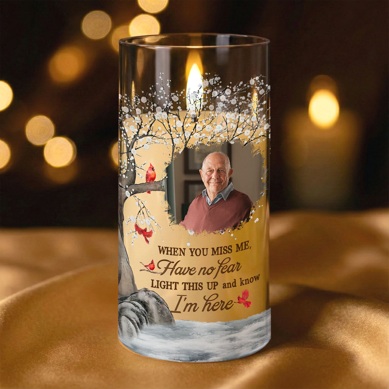 Light This Up & Know I'm Here Memorial Gift - Personalized Photo LED ...
