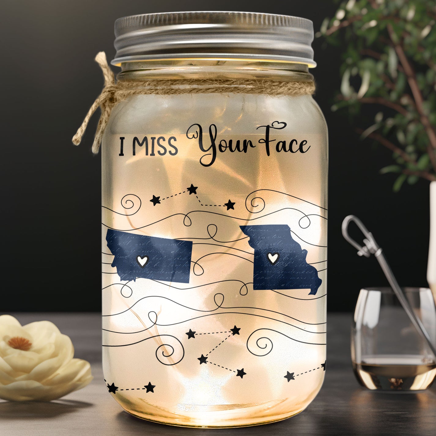 Long Distance Family Friends Siblings Daughter - Custom Multi States ...