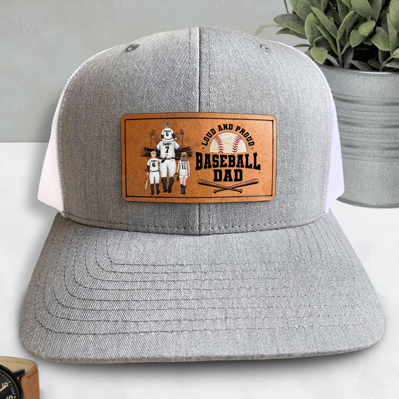 Loud And Proud Baseball Dad - Personalized Leather Patch Hat – Macorner