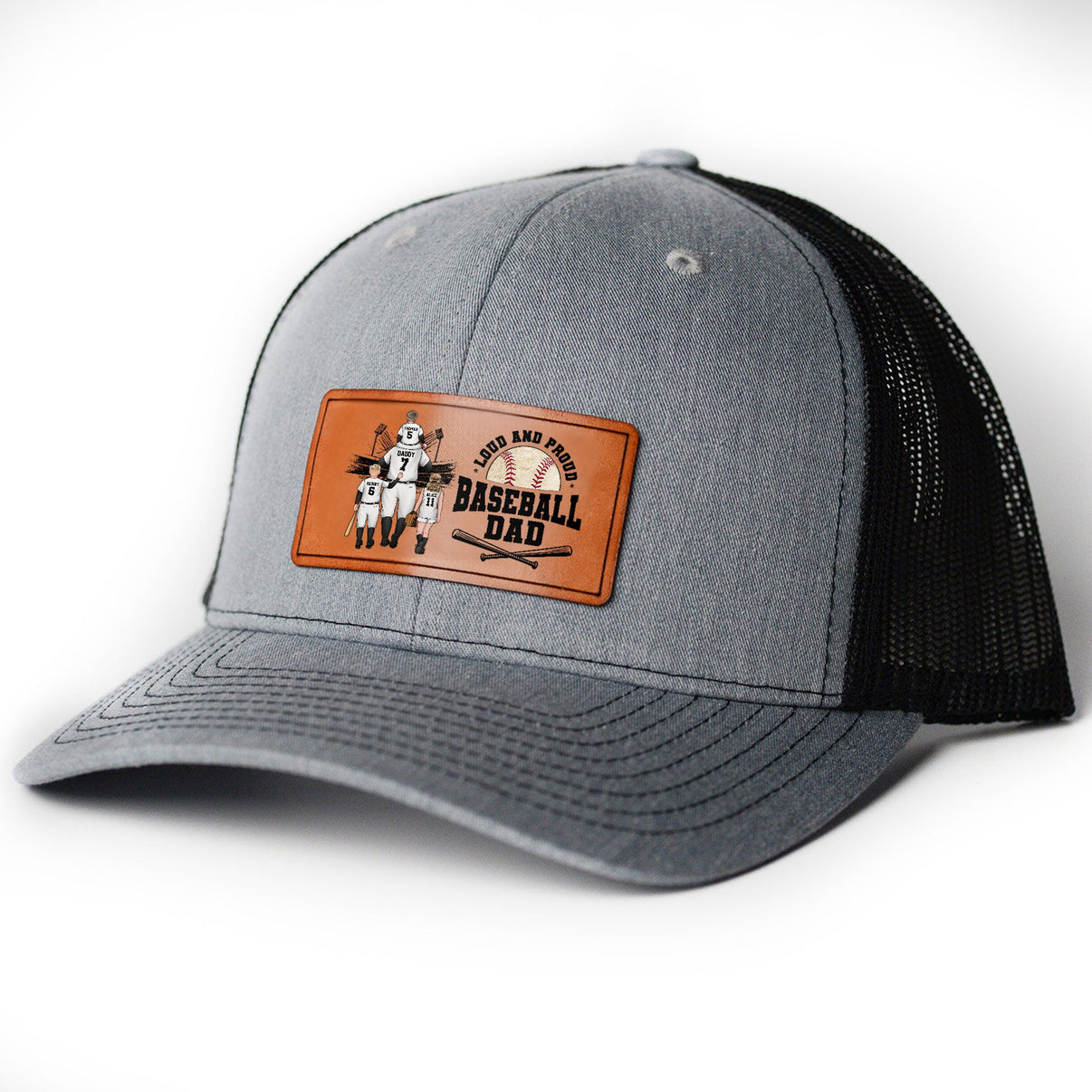 Loud And Proud Baseball Dad - Personalized Leather Patch Hat – Macorner