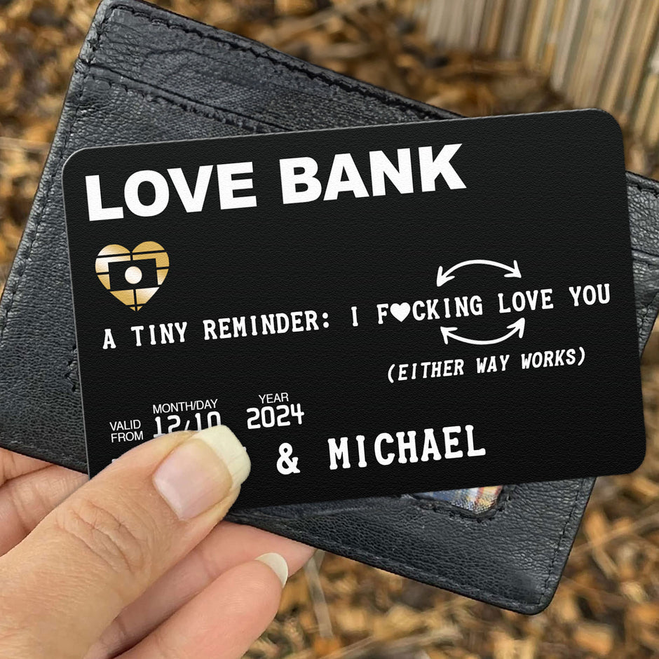 Love Bank - Personalized Aluminum Wallet Card – Macorner