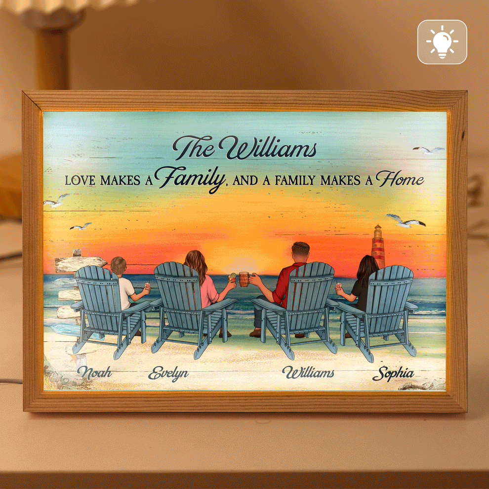 Love Makes A Family - Personalized Light Up Picture Frame – Macorner