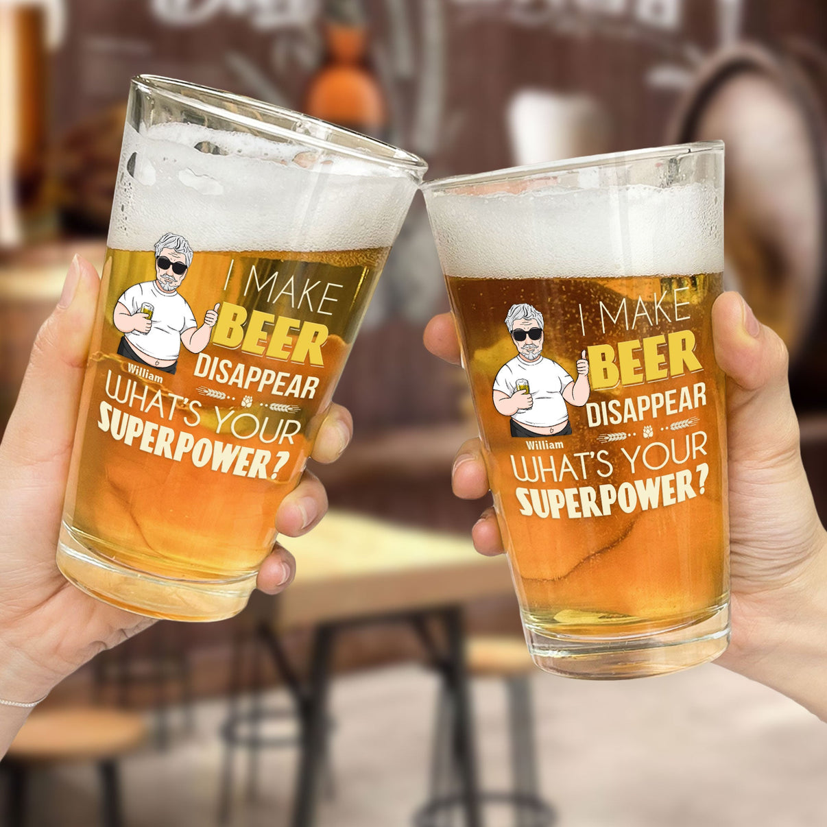 Make Beer Disappear - Personalized Beer Glass – Macorner