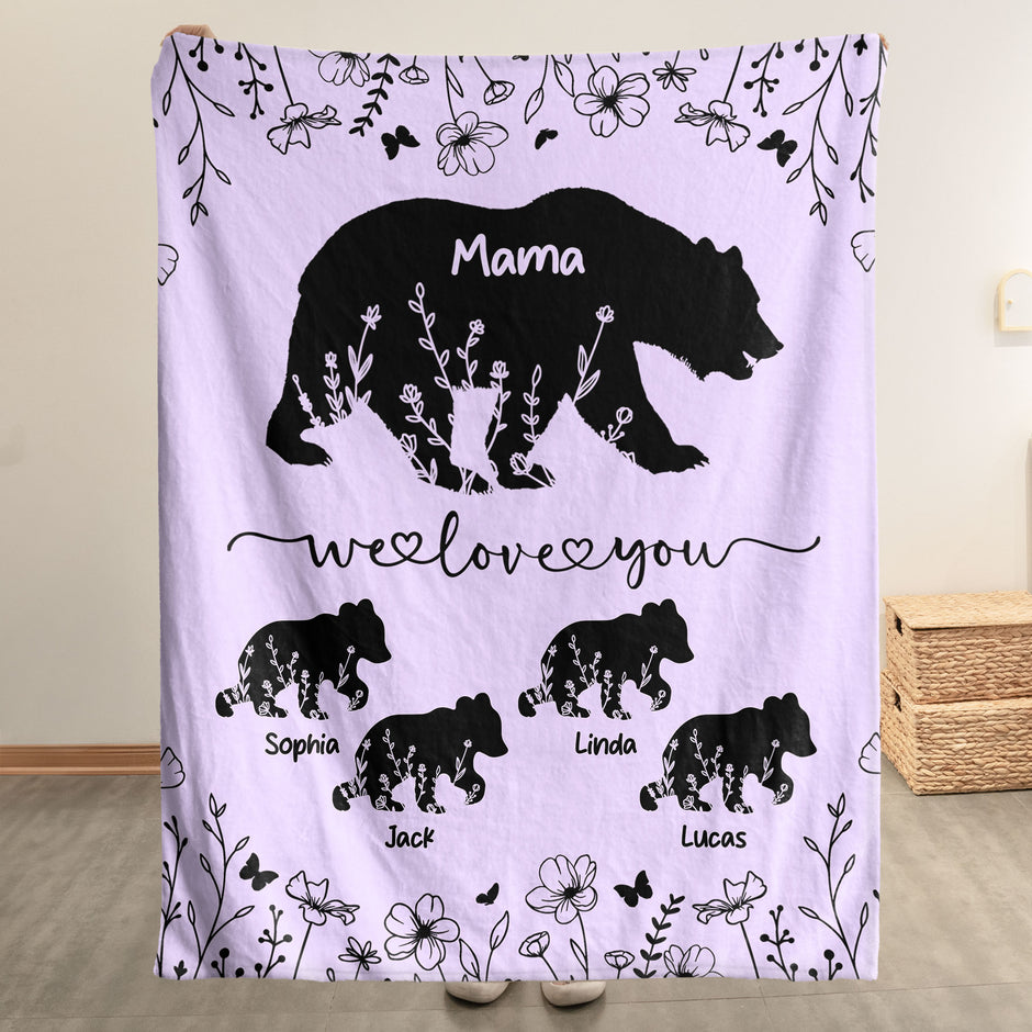 Mama Bear We Love You - Personalized Blanket – Macorner